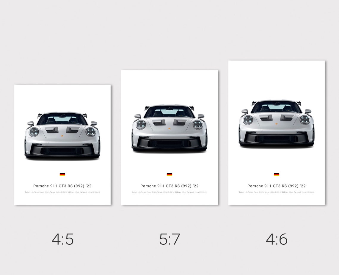 Porsche 911 GT3 RS 992 Poster Print Car Poster Car Wall Art - Etsy