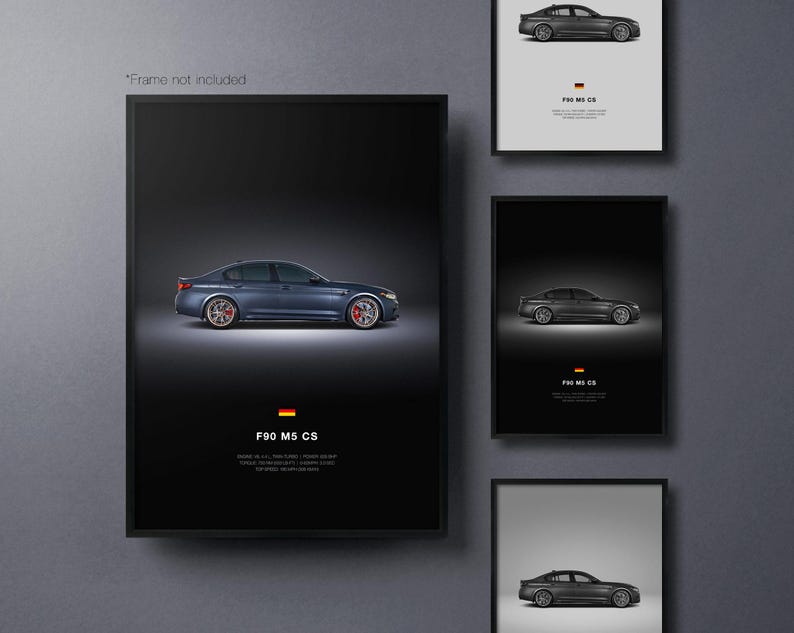 BMW F90 M5 CS - Car Poster Print | Automotive Wall Art | Car Lover Gift ...