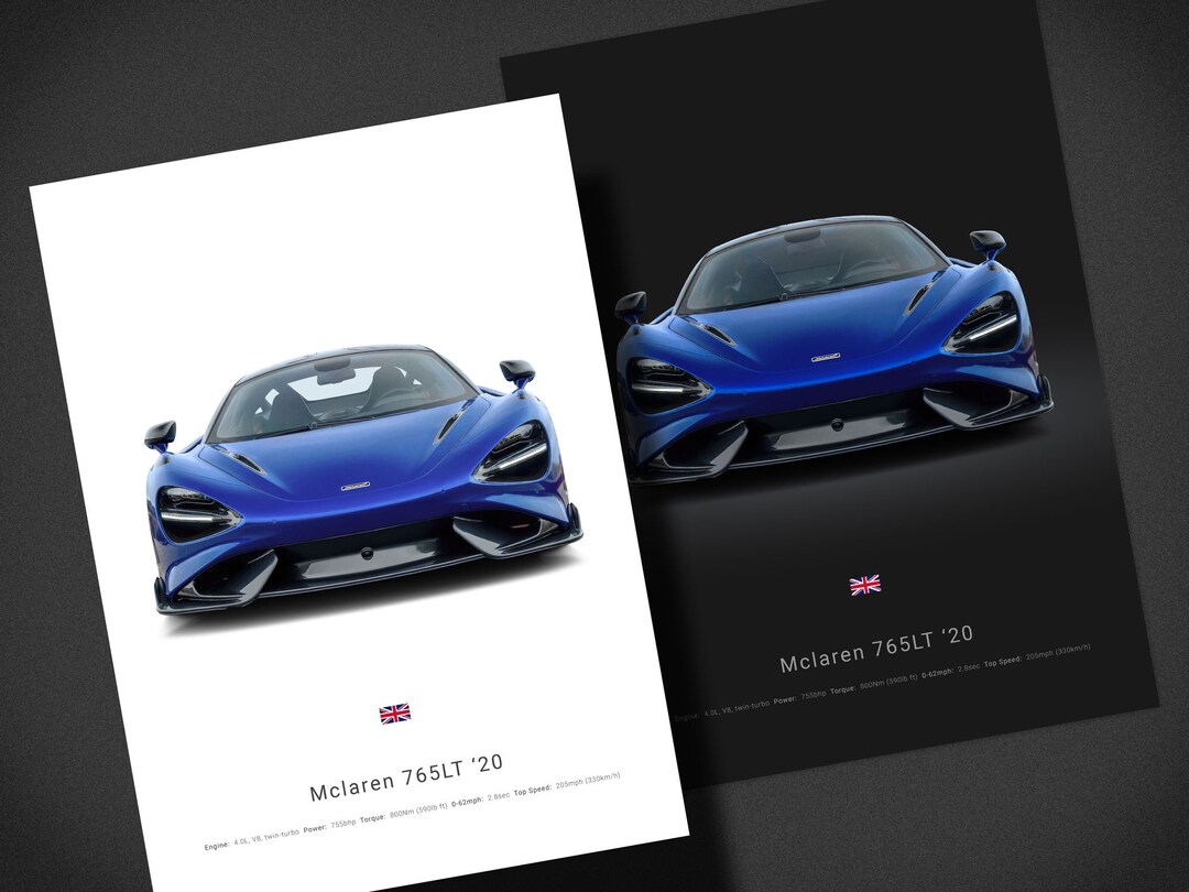 Mclaren 765LT Poster Print Car Poster Car Wall Art - Etsy