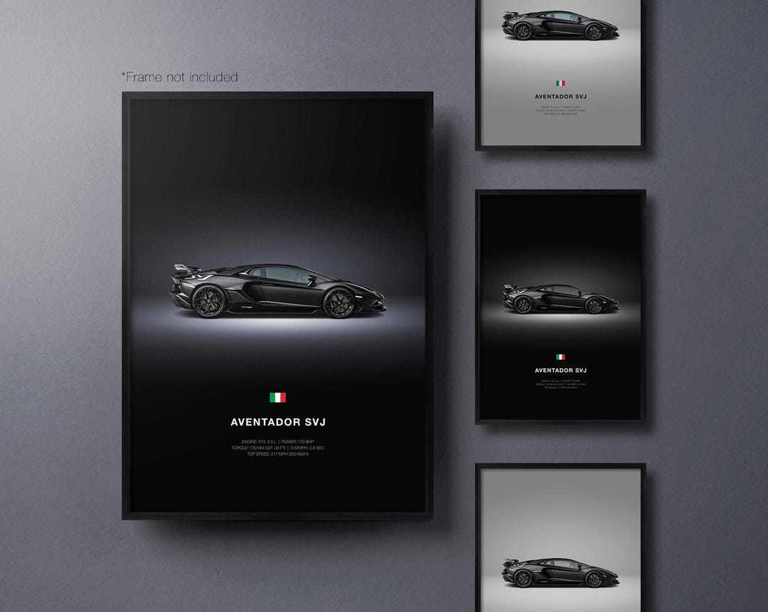 Lamborghini Aventador SVJ - Car Poster Print | Automotive Wall Art ...