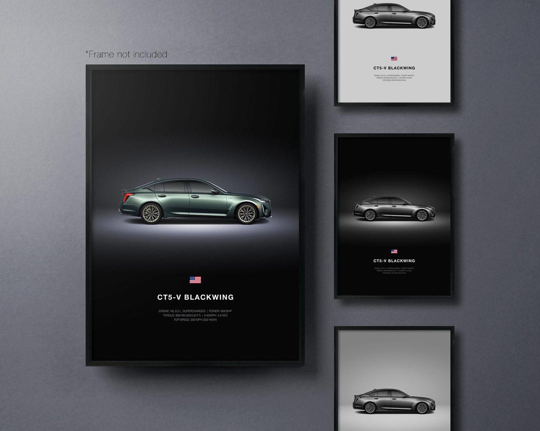 Cadillac CT5-V Blackwing - Car Poster Print | Automotive Wall Art | Car ...