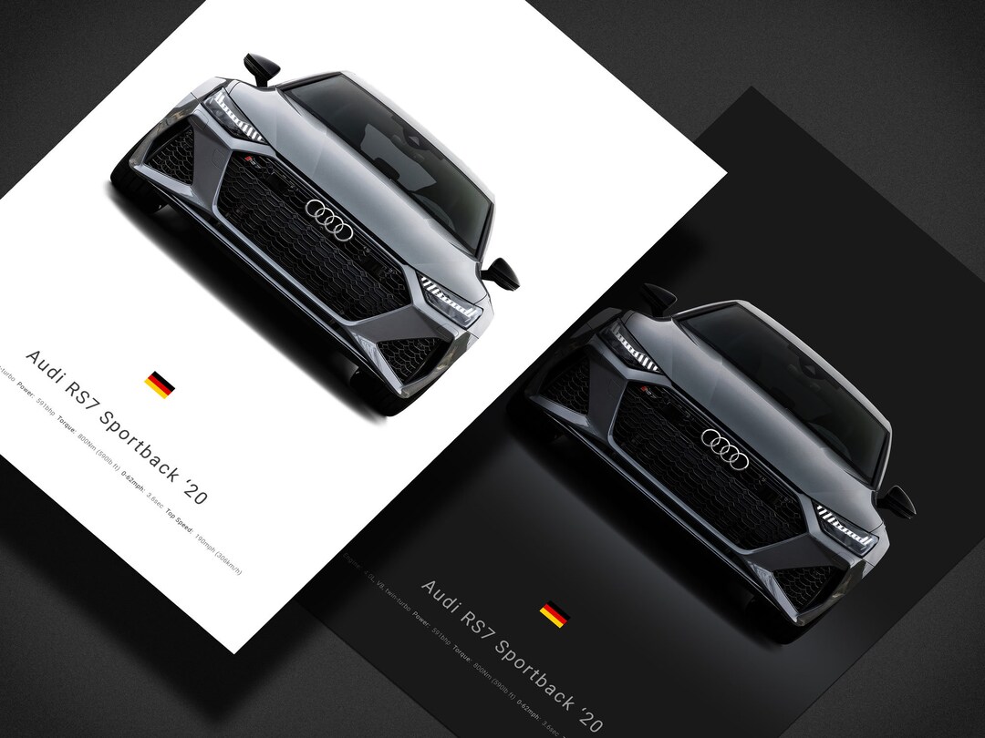 Audi RS7 Sportback Type 4k8 Poster Print Car Poster Car Wall Art - Etsy