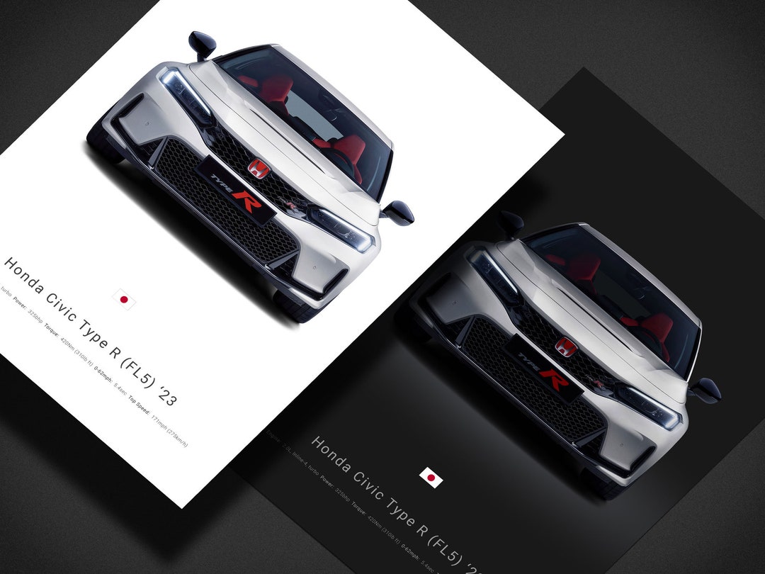 Honda Civic Type R FL5 Poster Print Car Poster Car Wall Art - Etsy