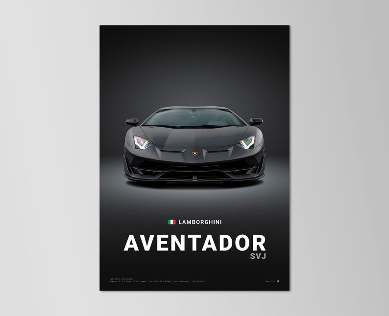 Lamborghini Aventador SVJ Poster Print Car Poster Car Wall Art - Etsy