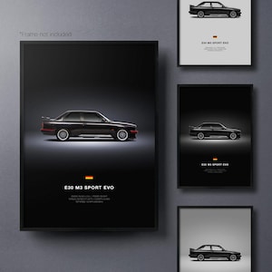 BMW E30 M3 Sport Evolution - Car Poster Print | Automotive Wall Art ...