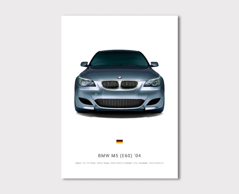 BMW M5 E60 Poster Print Car Poster Car Wall Art - Etsy