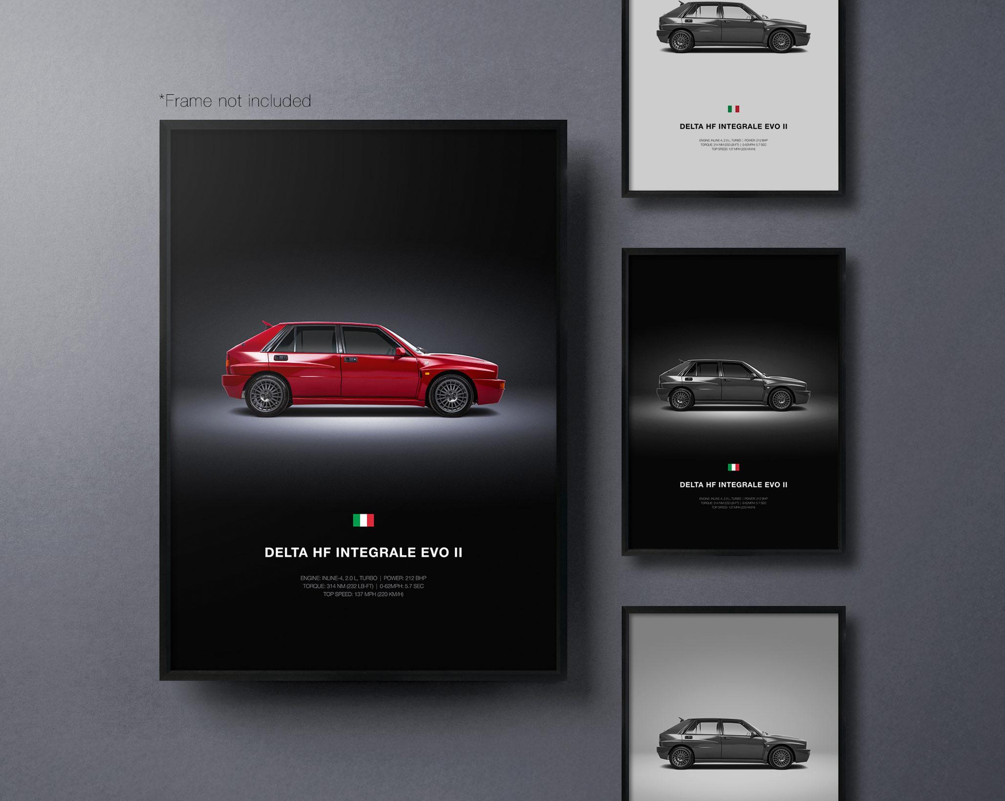 Lancia Delta HF Integrale Evo II - Car Poster Print | Automotive Wall ...