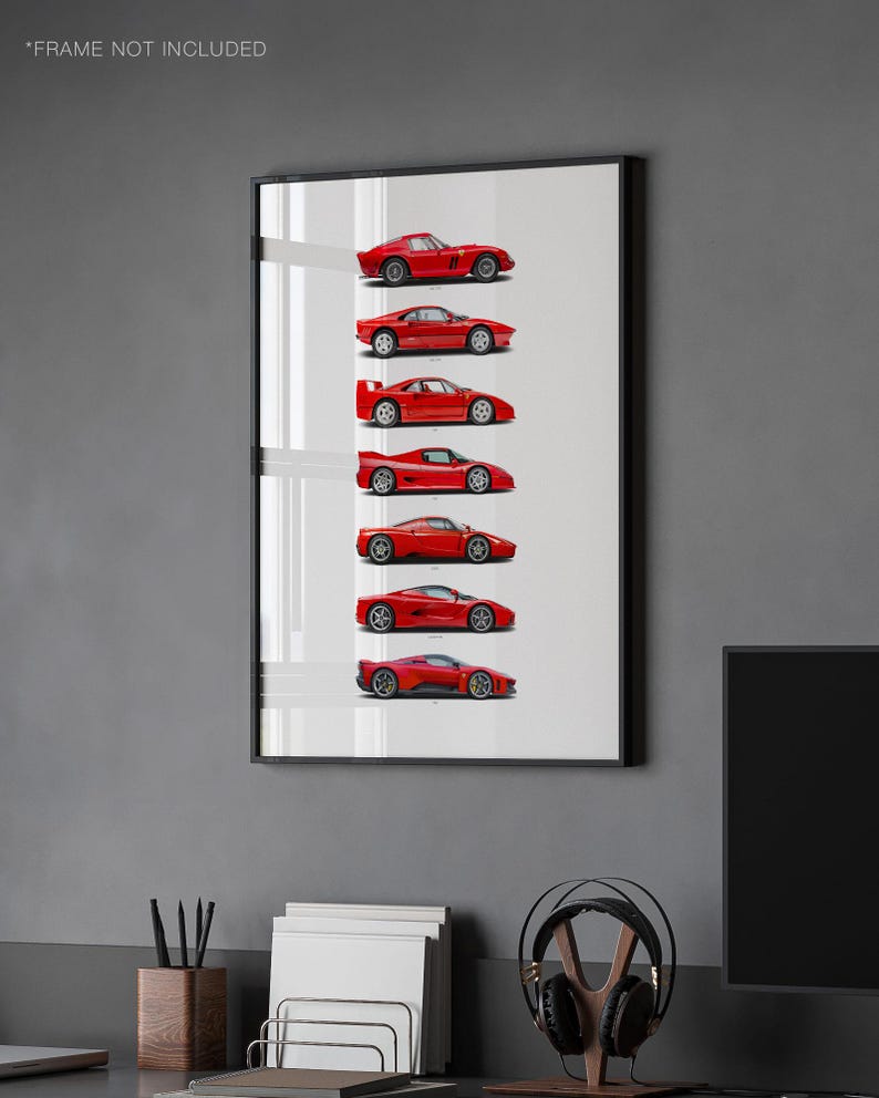 Ferrari Supercars: 250 GTO - F80 | Car Poster Print | Automotive Wall ...
