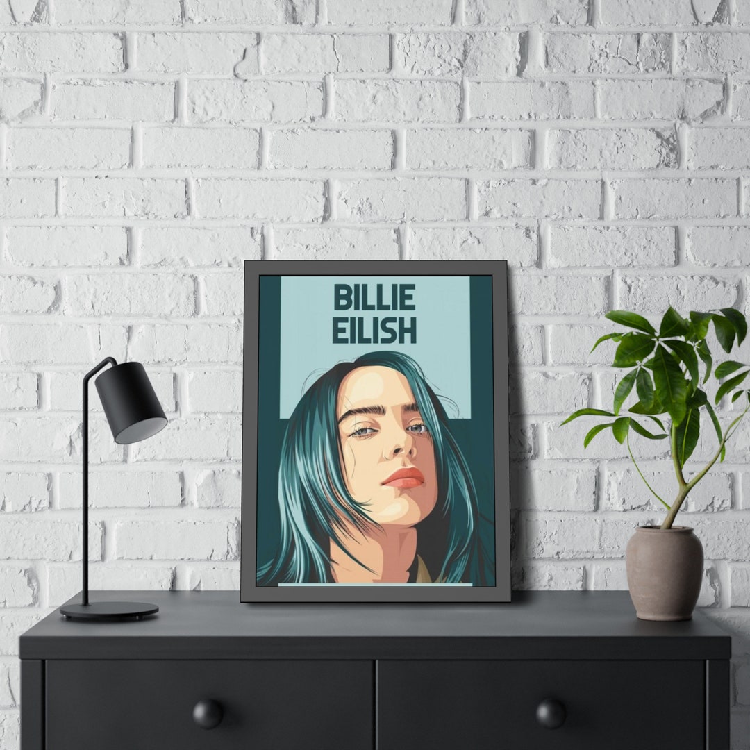 Billie Eilish Wall Art, Billie Eilish Framed Poster, Billie Eilish Wall Hang , Wall Decor , Home ...