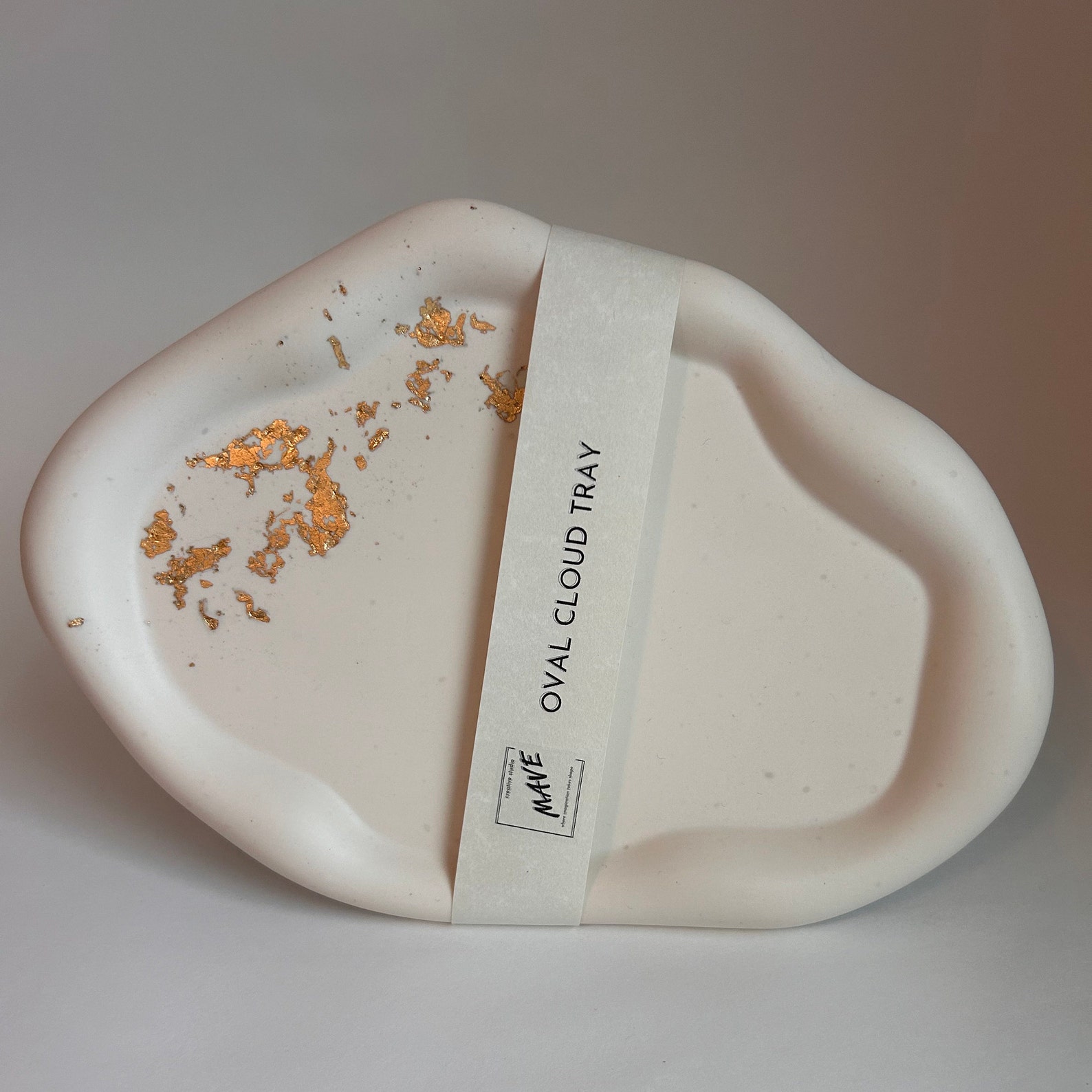 Handmade Oval Cloud Tray Jesmonite Trinket Tray Candle Holder Jewelry Tray Modern Decori ...