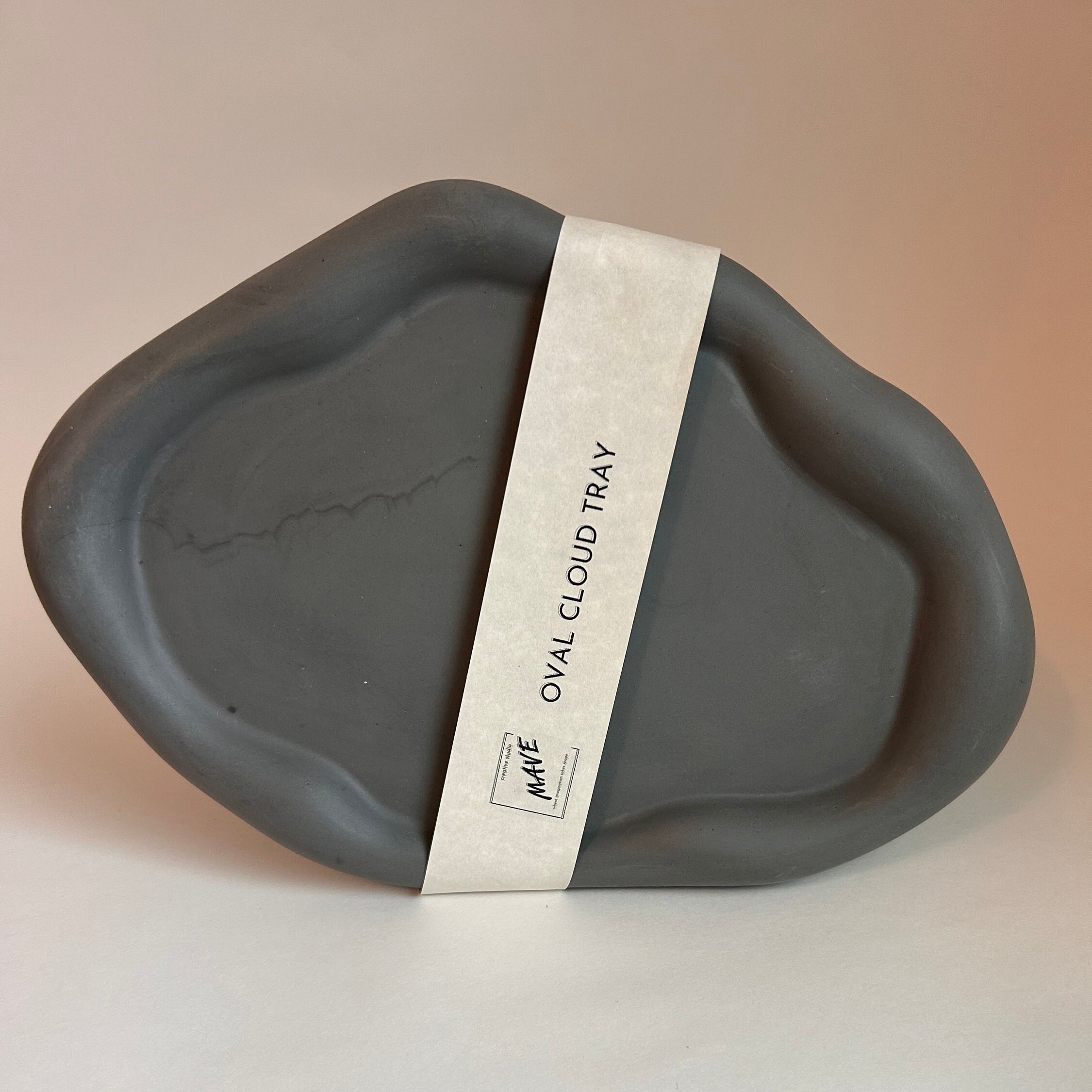 Handmade Oval Cloud Tray Jesmonite Trinket Tray Candle Holder Jewelry Tray Modern Decori ...