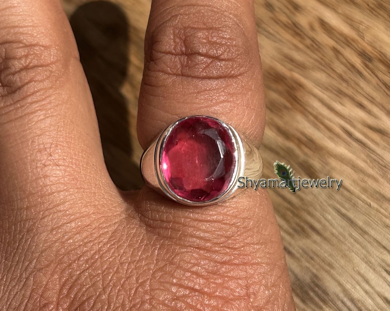 Mens Ruby Ring, Ruby Signet Ring, Gold Ruby Ring, Red Burma Ruby Gemstone Ring, Ruby Pinky Ring ...