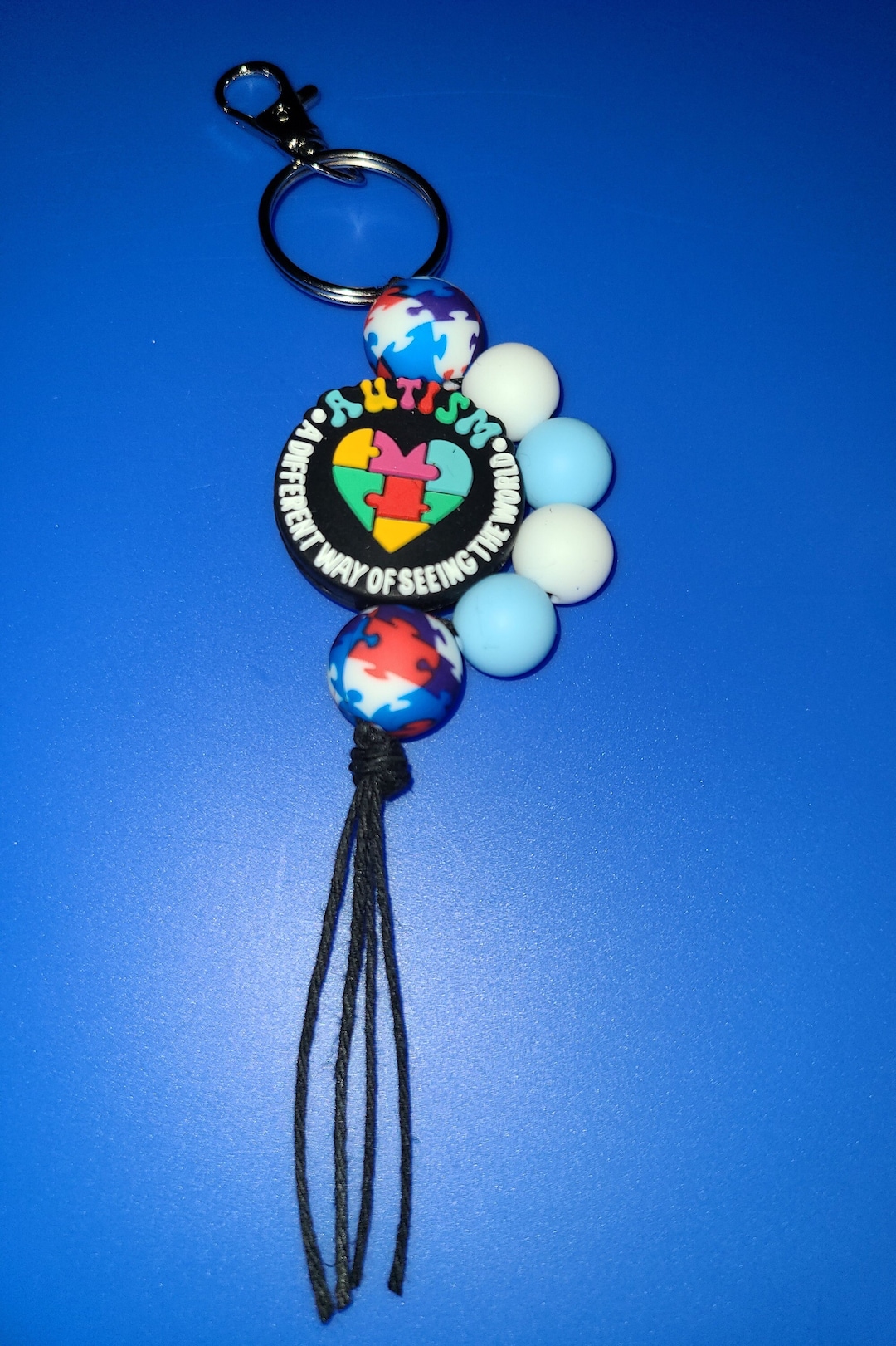Autism Awareness Keychain, Autism Keychain, Silicone Beads Keychain ...