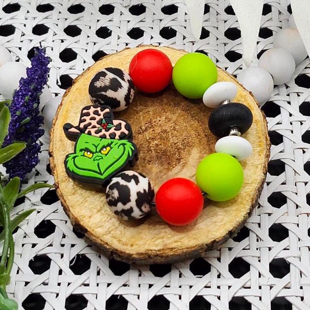 Grinchmas Cup Charm, Grinch Stanley Cup Handle Bracelet, Leopard and ...