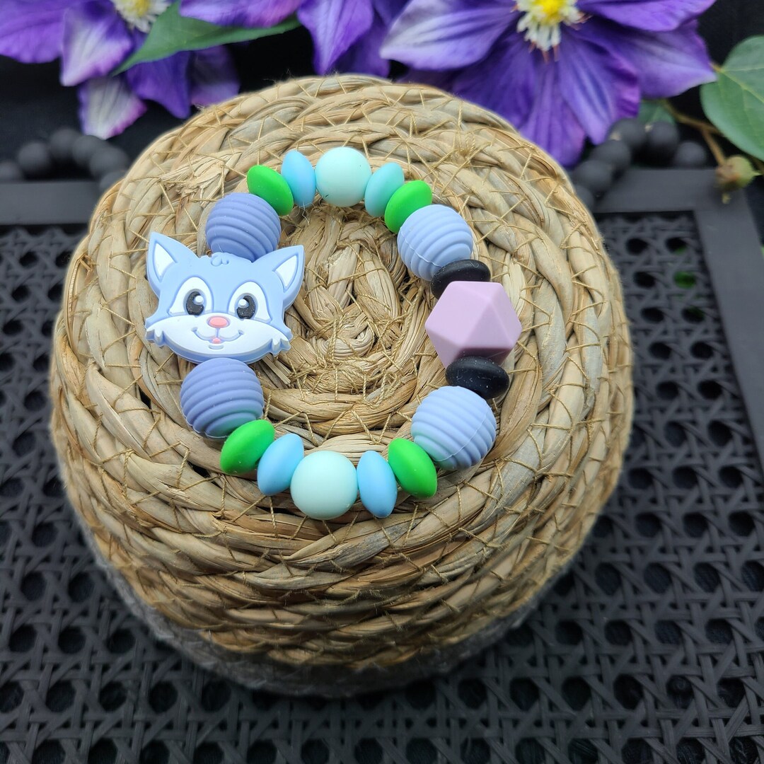 Girls Silicone Bead Bracelet, Sensory Toddler and Kid Bracelet ...
