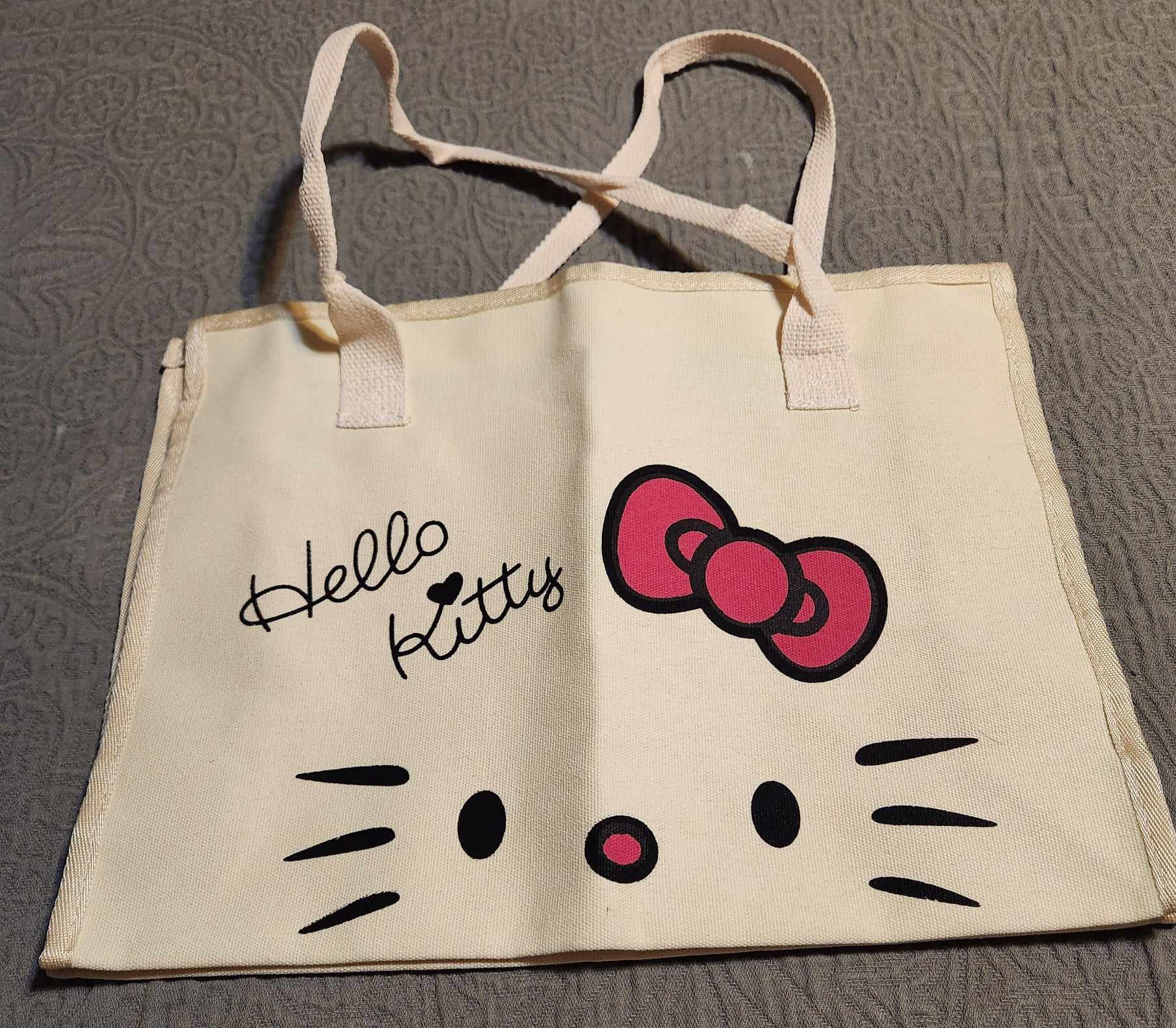 Hello Kitty Canvas Tote Bag, Women Shoulder Bag, Cute Handbag, Fashion ...