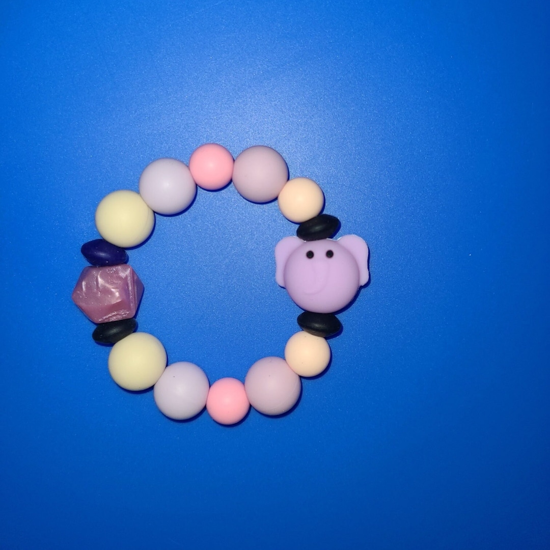 Girls Silicone Bead Bracelet, Sensory Toddler and Kid Bracelet ...