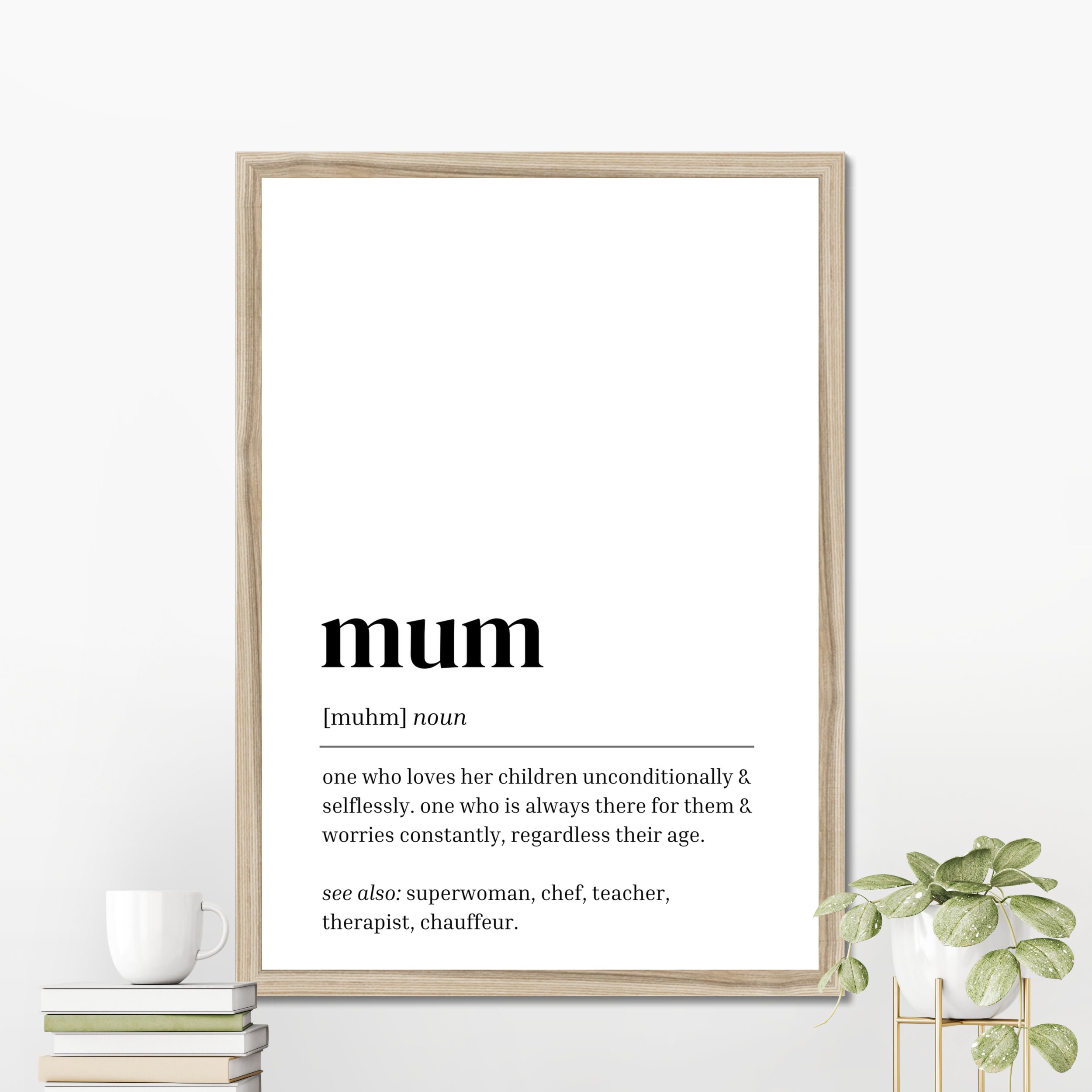 Mum Definition Print Wall Art Mum Poster Gifts for Mum Gifts for Her ...