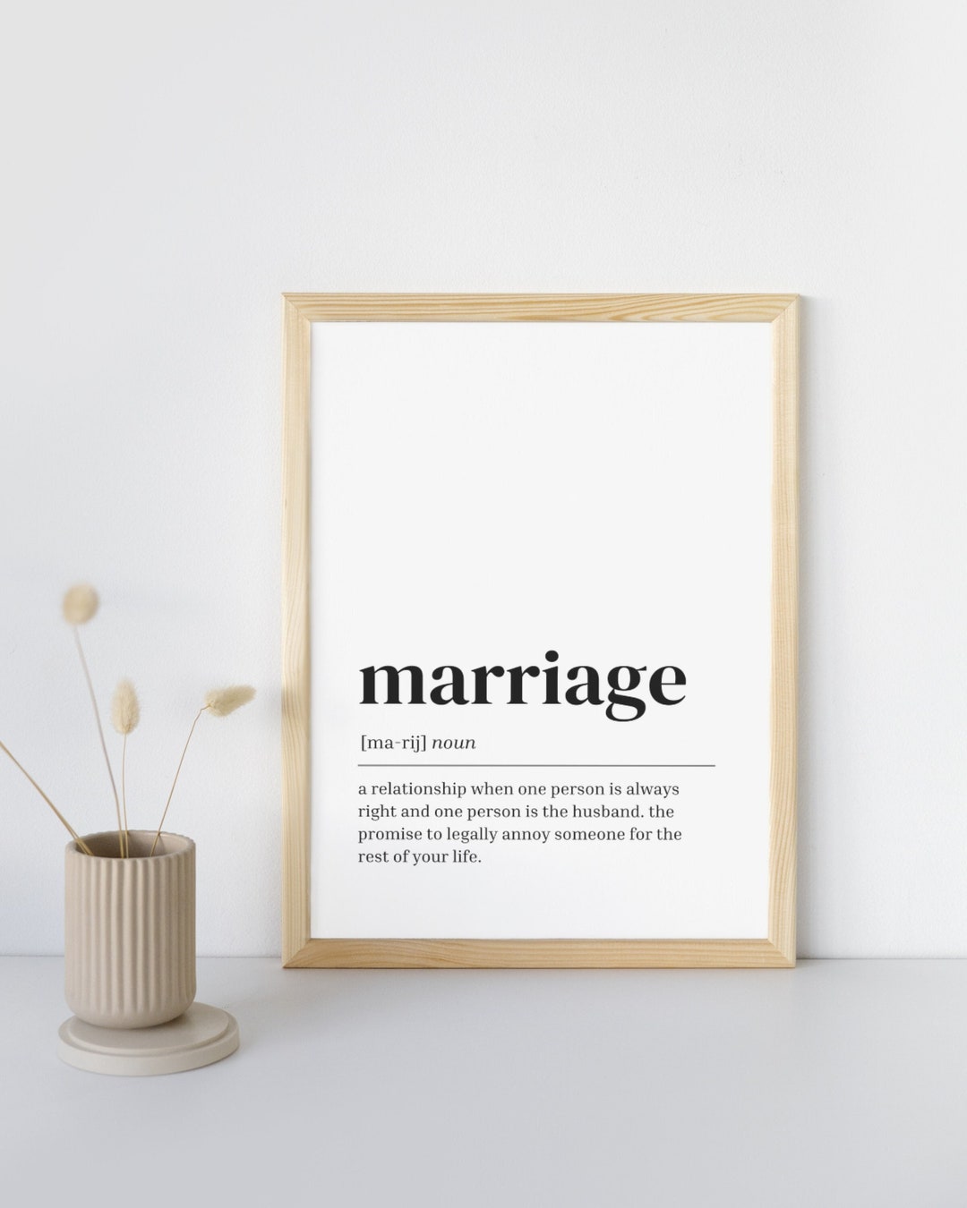 Marriage Definition Print Wall Art Marriage Poster Dictionary Print ...
