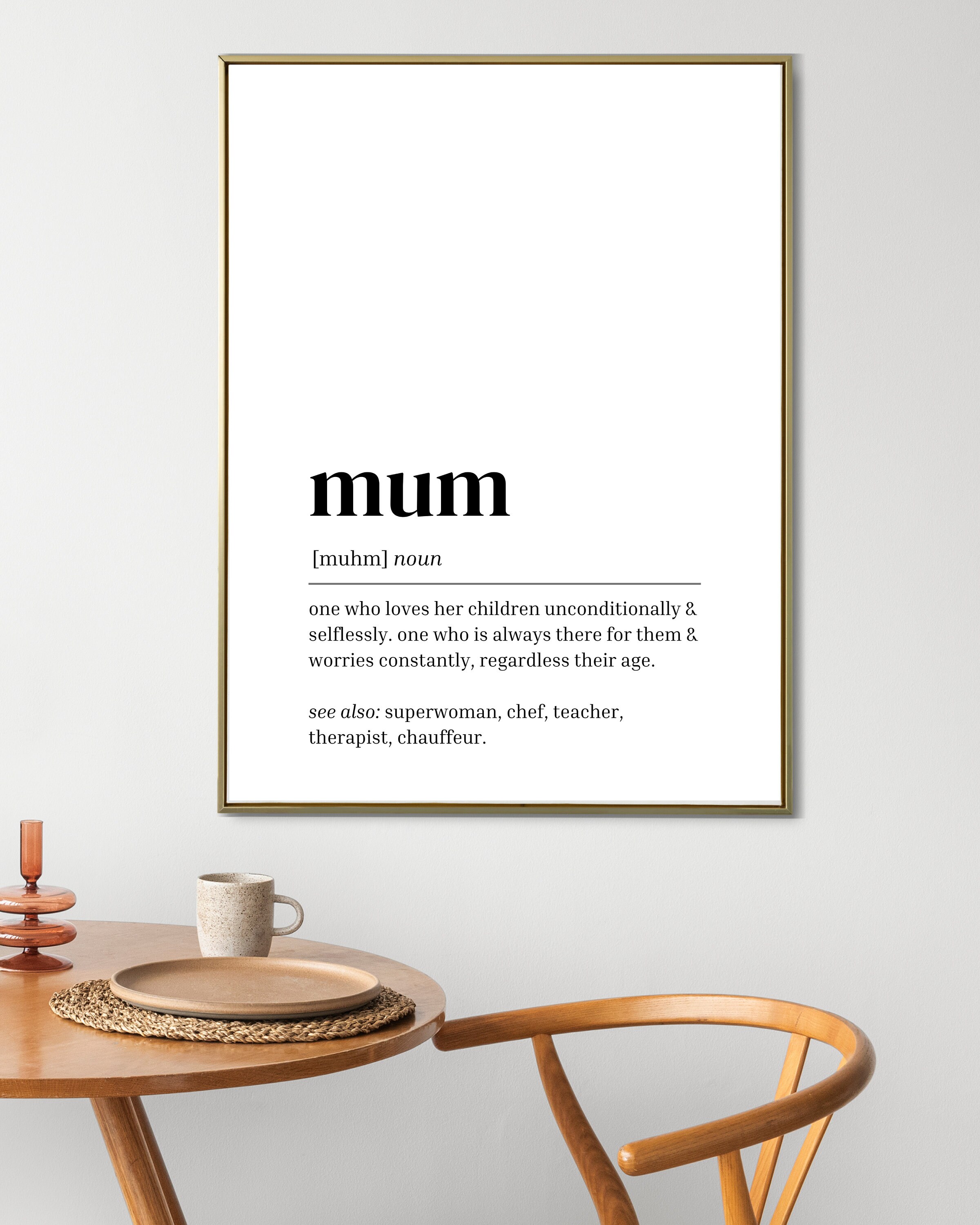 Mum Definition Print Wall Art Mum Poster Gifts for Mum Gifts for Her ...