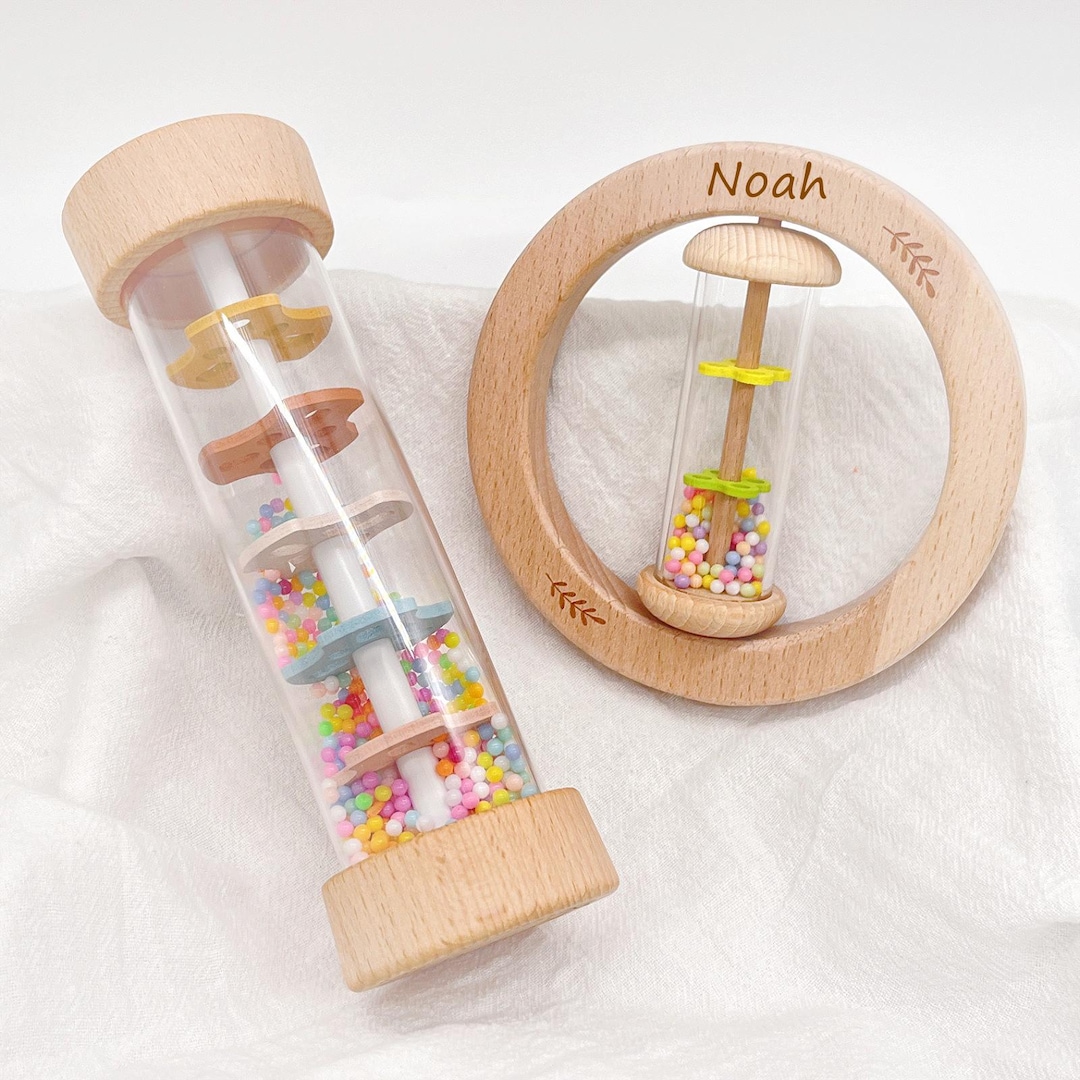 Personalized Baby Rattle New Gift Sensory Toys for Baby Custom Wood New ...