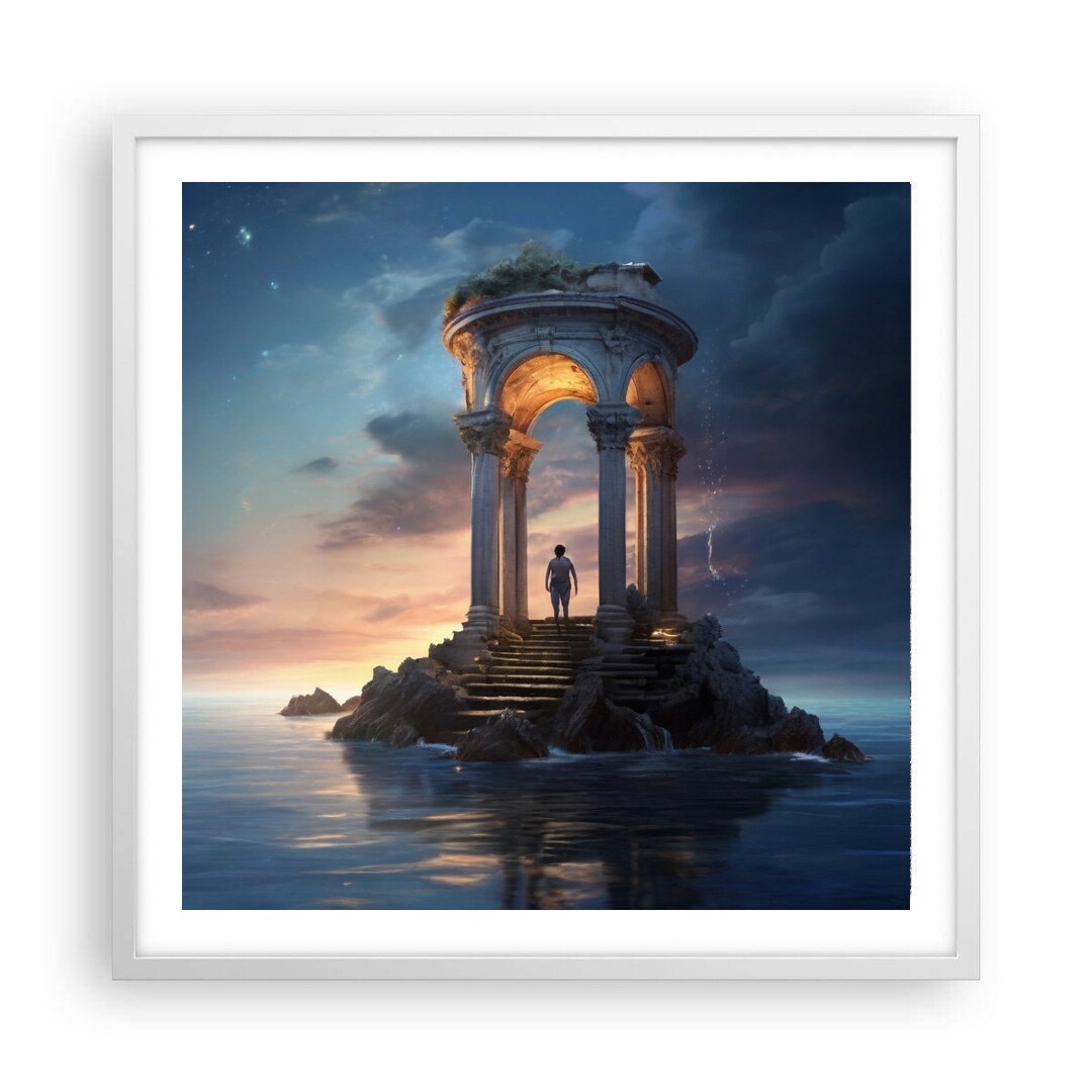 Digital Drawing Painting ''submerged Ruins'' - Etsy