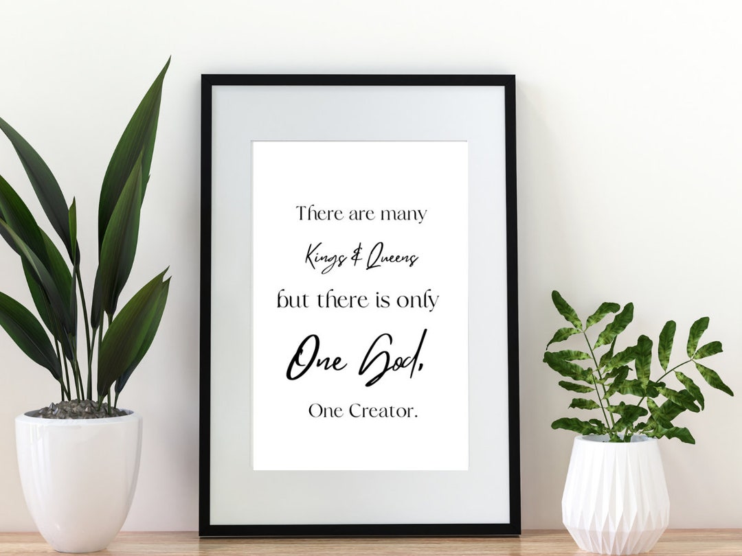 One God Christian Wall Decor Classic Matte Paper Wooden Framed Poster ...
