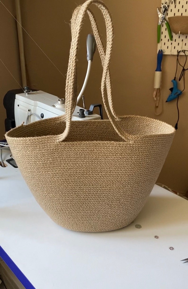 DIY Jute Rope Beach Bag Tutorial: Zigzag Stitch Guide (PDF) - Etsy