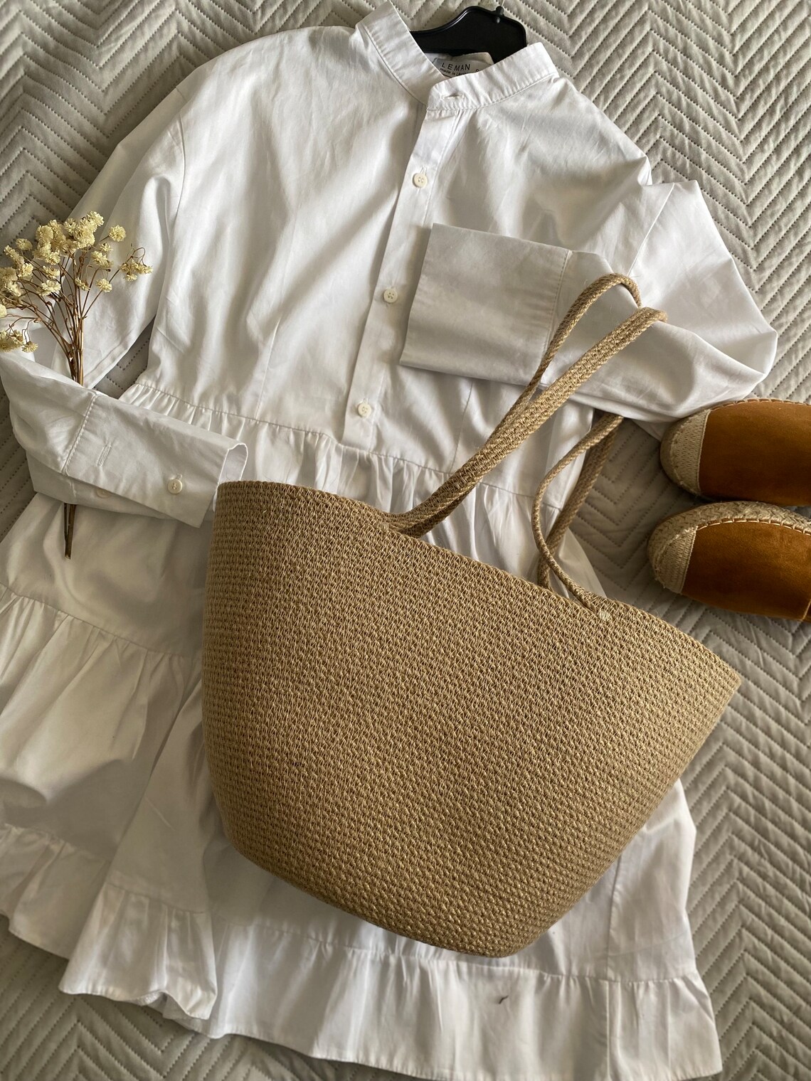 Jute Rope Bag Diy, How to Sew Rope Shopper, Pdf Instructions, Cotton ...