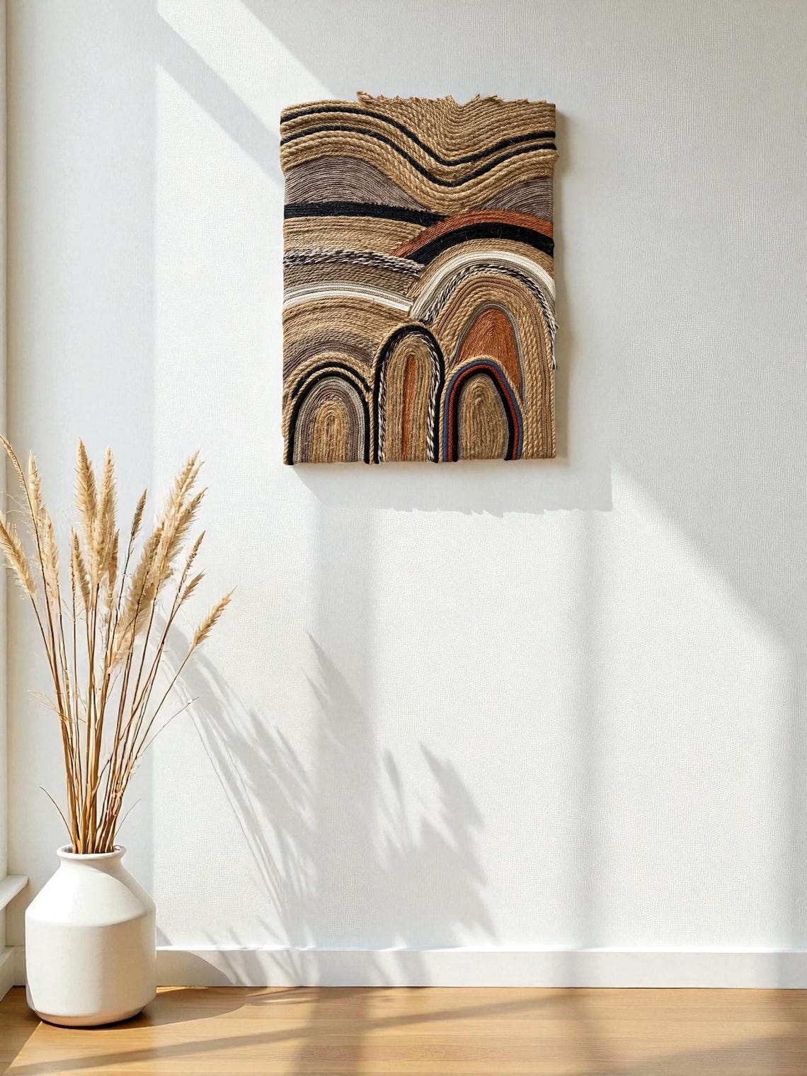 Boho Textile Wall Hanging 40х30cm – Upcycled Wall Art Decor, Slow ...