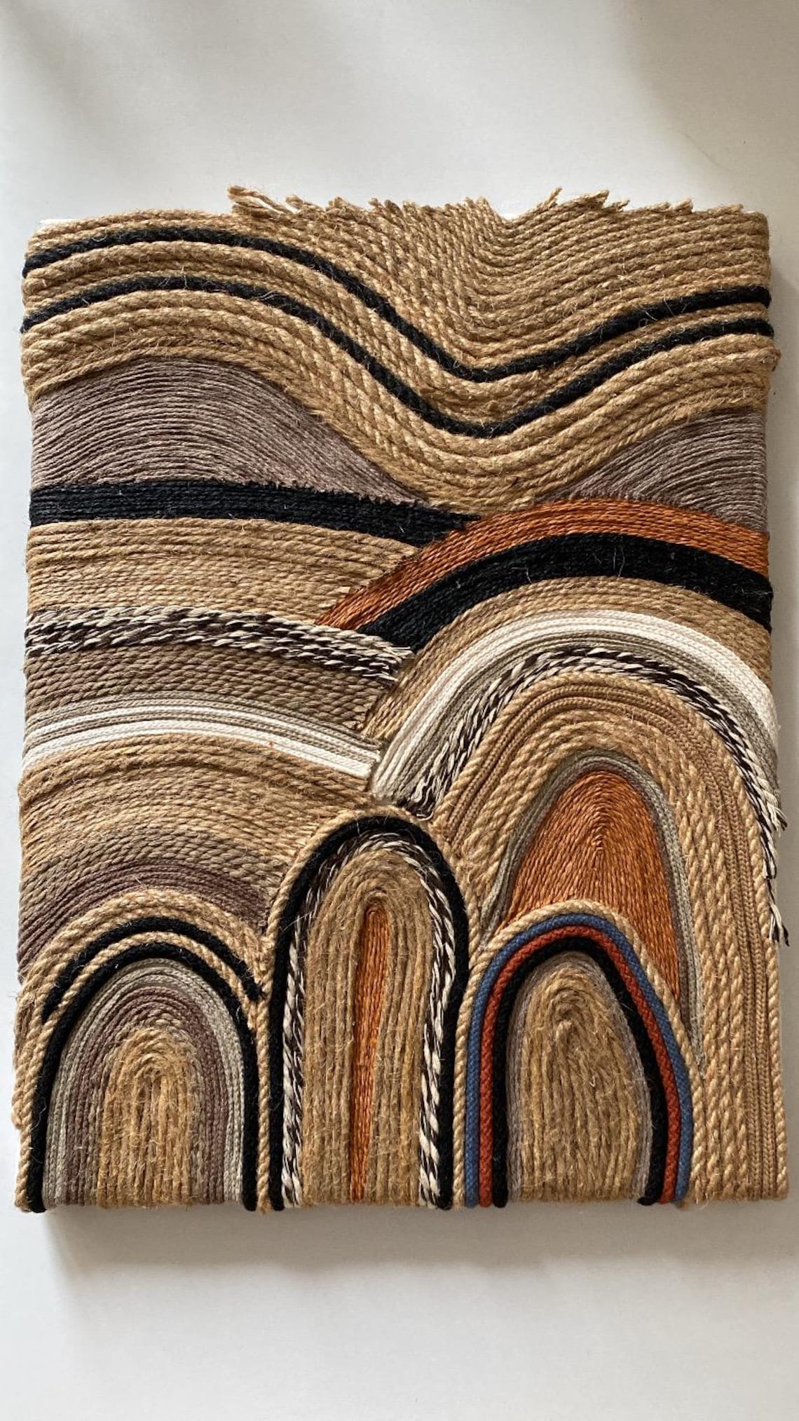 Boho Textile Wall Hanging 40х30cm – Upcycled Wall Art Decor, Slow ...