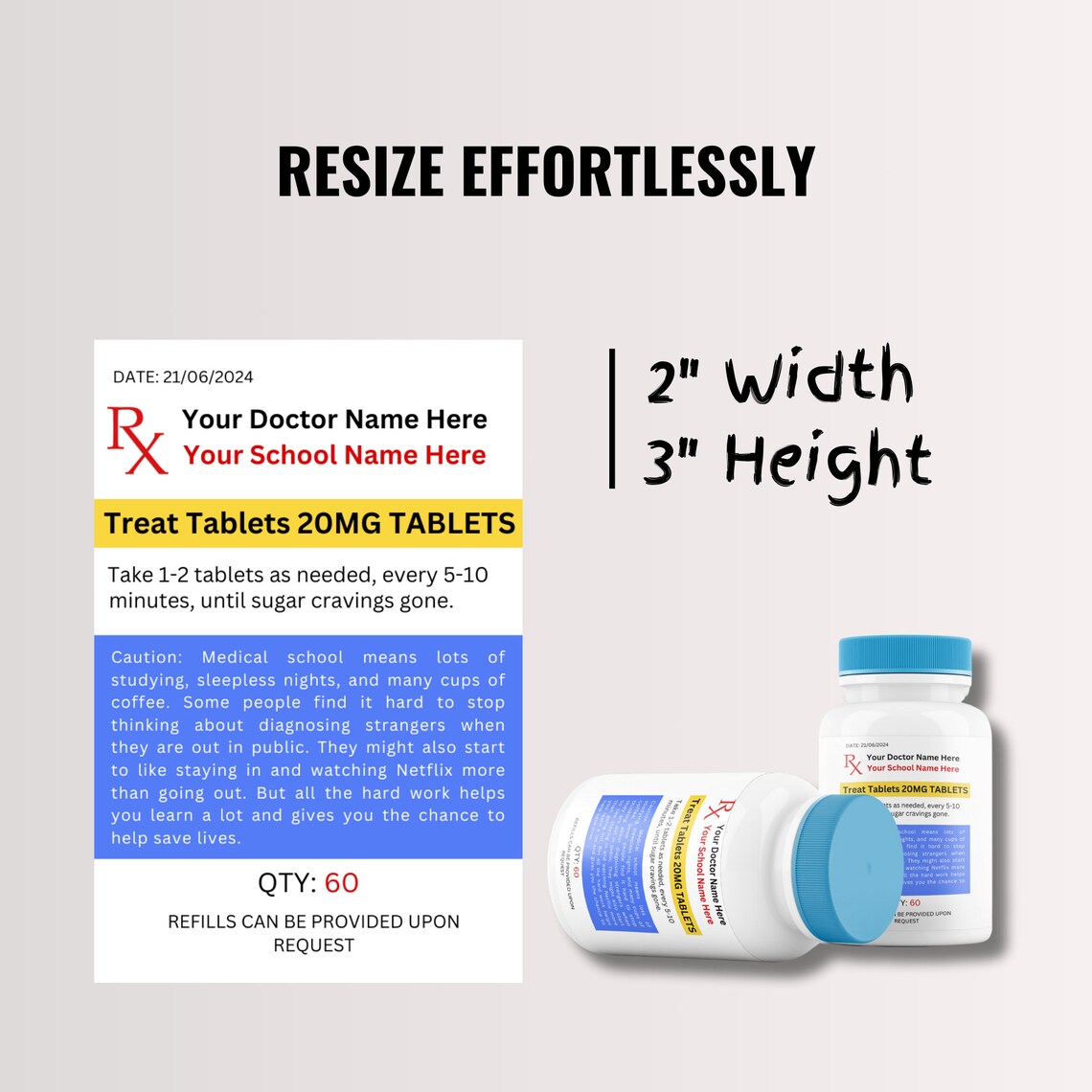 Editable Prescription Label Template | Pill Bottle Label | RX Label ...