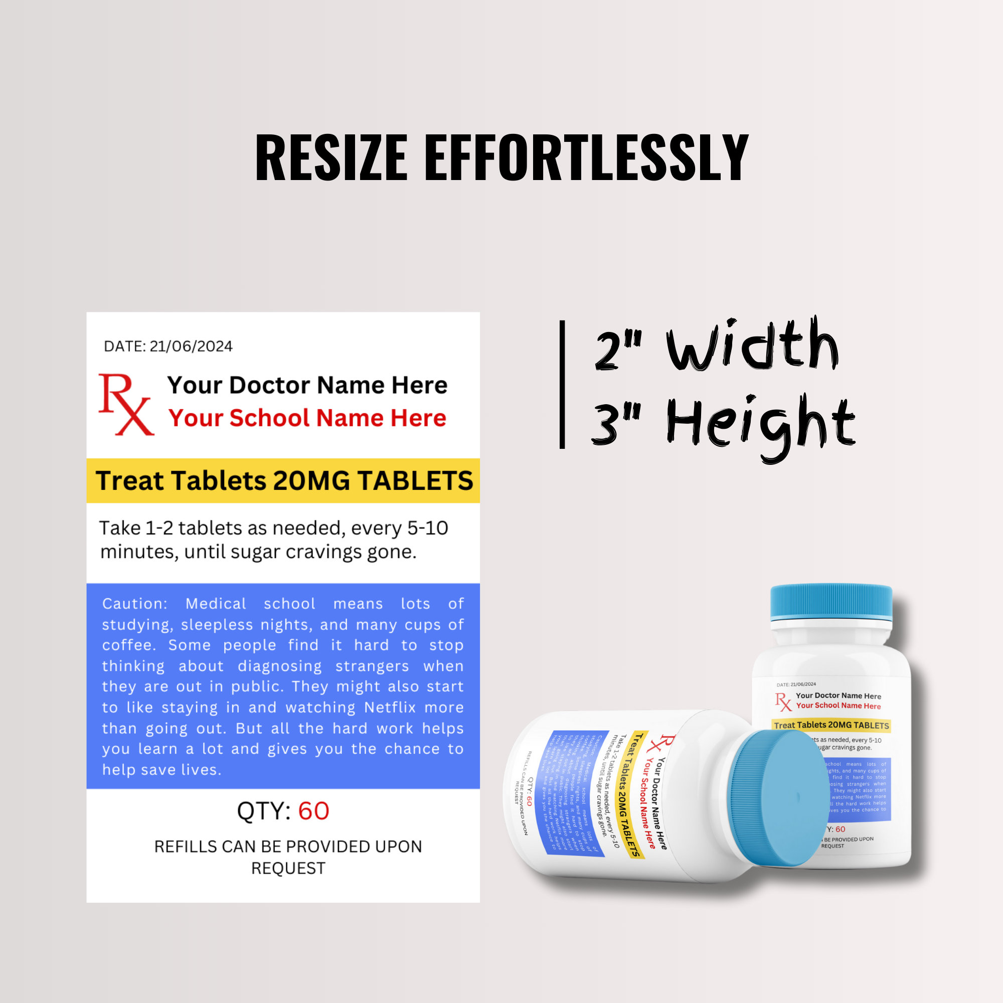 Editable Prescription Label Template | Pill Bottle Label | RX Label ...