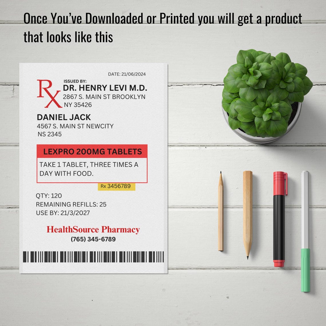 Editable Prescription Label Template | Pill Bottle Label | RX Label ...
