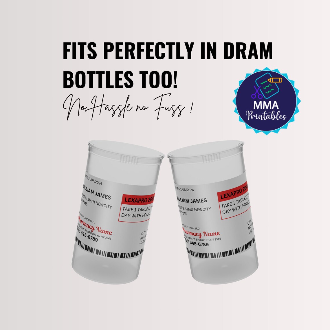 Editable Prescription Label Template | Pill Bottle Label | RX Label ...