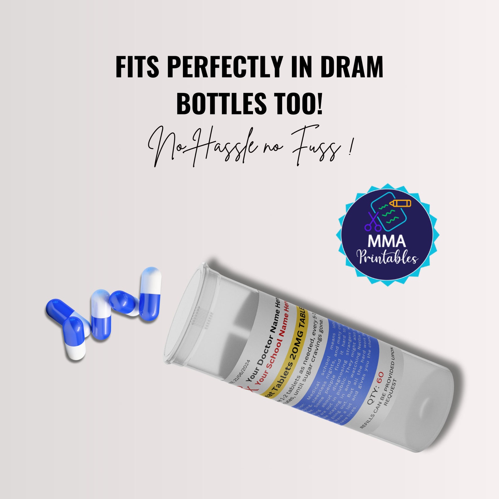 Editable Prescription Label Template | Pill Bottle Label | RX Label ...