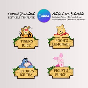 Printable Winnie the Pooh Party Drink Label | Hundred Acre Wood Party ...