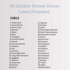 Kids Dresser Drawer Labels | Nursery Drawer Labels | Kids Drawer Labels ...