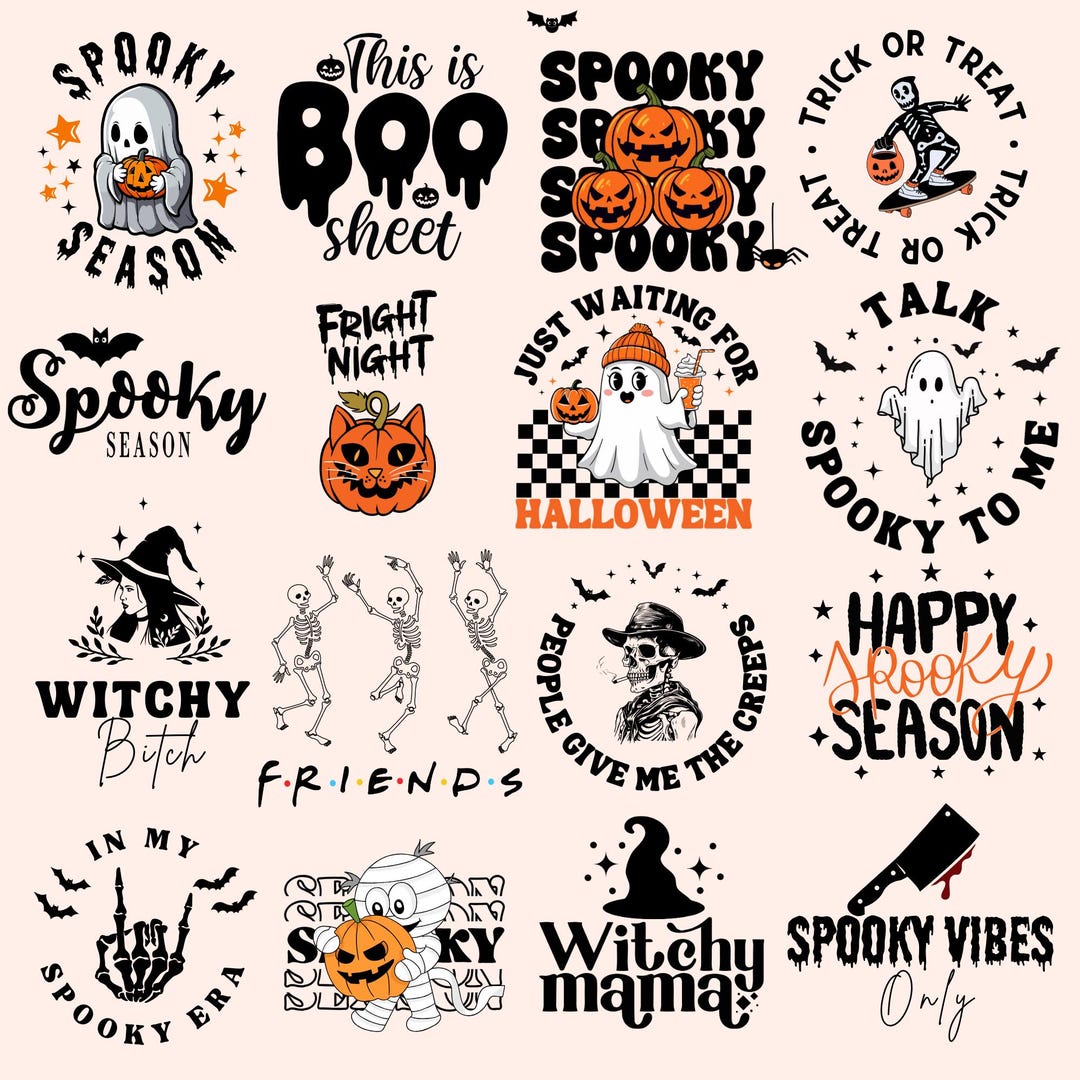 Retro Halloween Bundle PNG | Halloween Png | Spooky Season Png | Fall ...