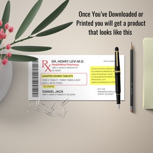 Editable Prescription Label Template | Pill Bottle Label | RX Label ...