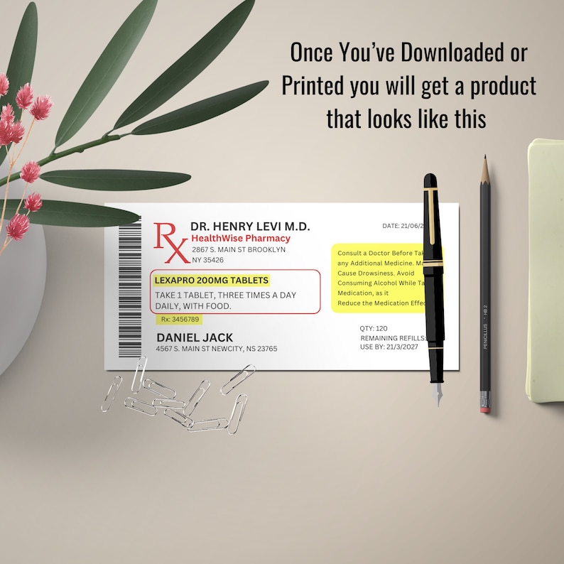 Editable Prescription Label Template | Pill Bottle Label | RX Label ...