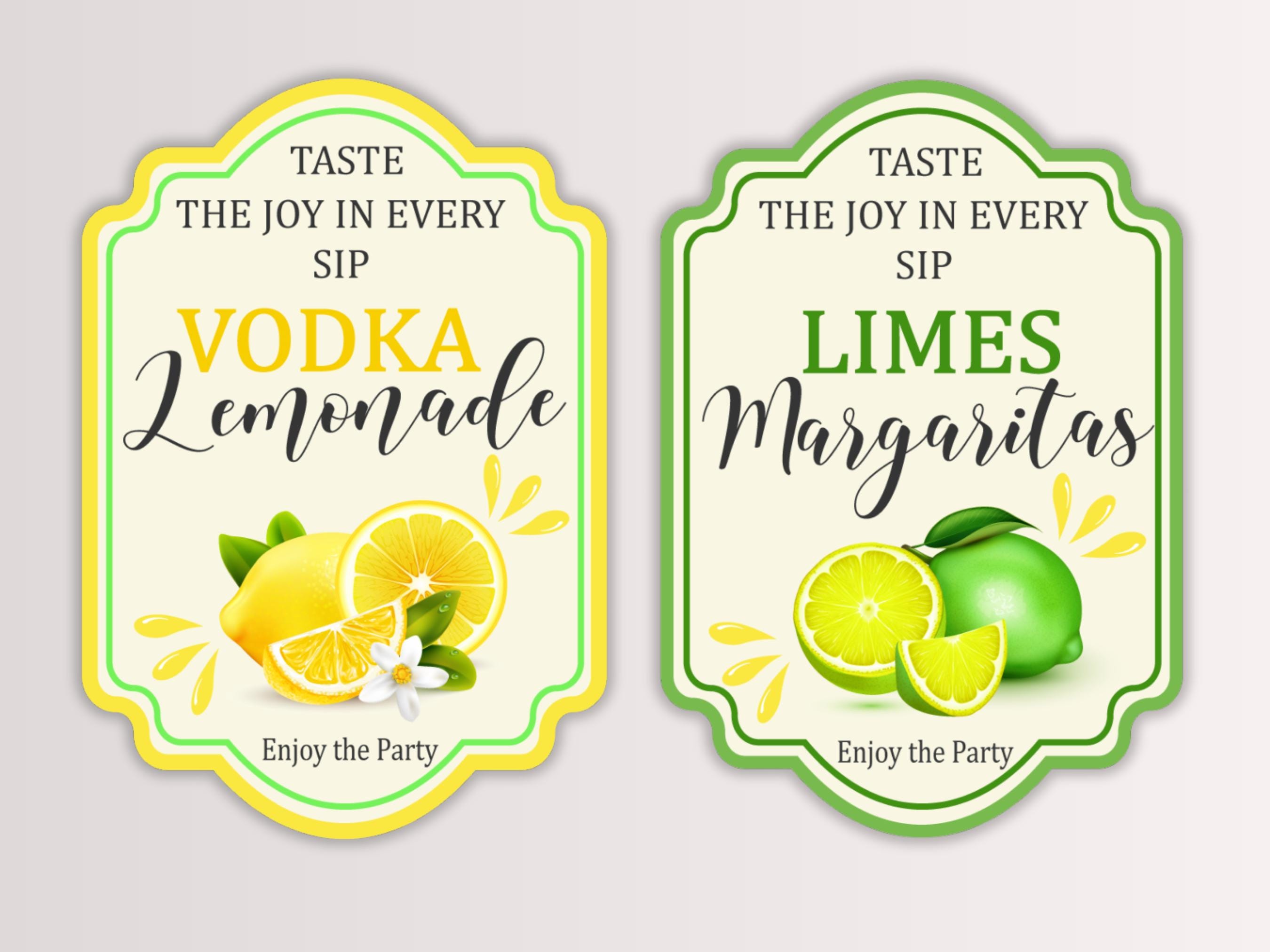 Lemonade Label | Tequila Label | Margarita Png | Vodka Lemonade | Retro ...