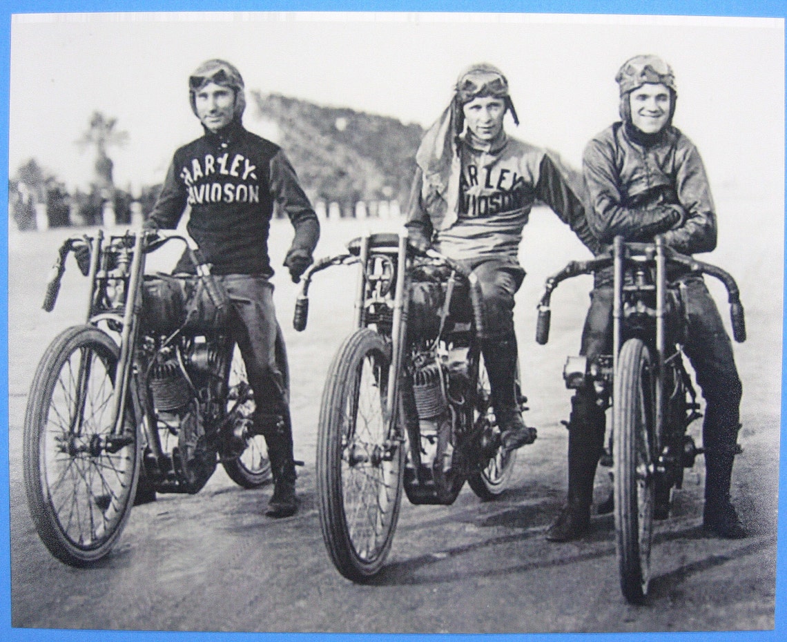 Vintage Harley Davidson Motorcycle Black & White Photo Sharp Picture 8 ...