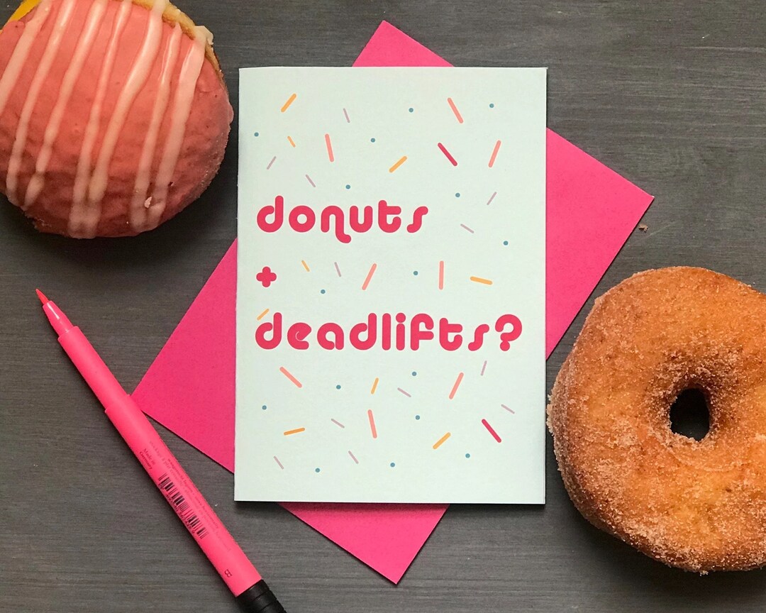 Donuts and Deadlifts Greetings Card - Gym Crossfit Crossfitter ...