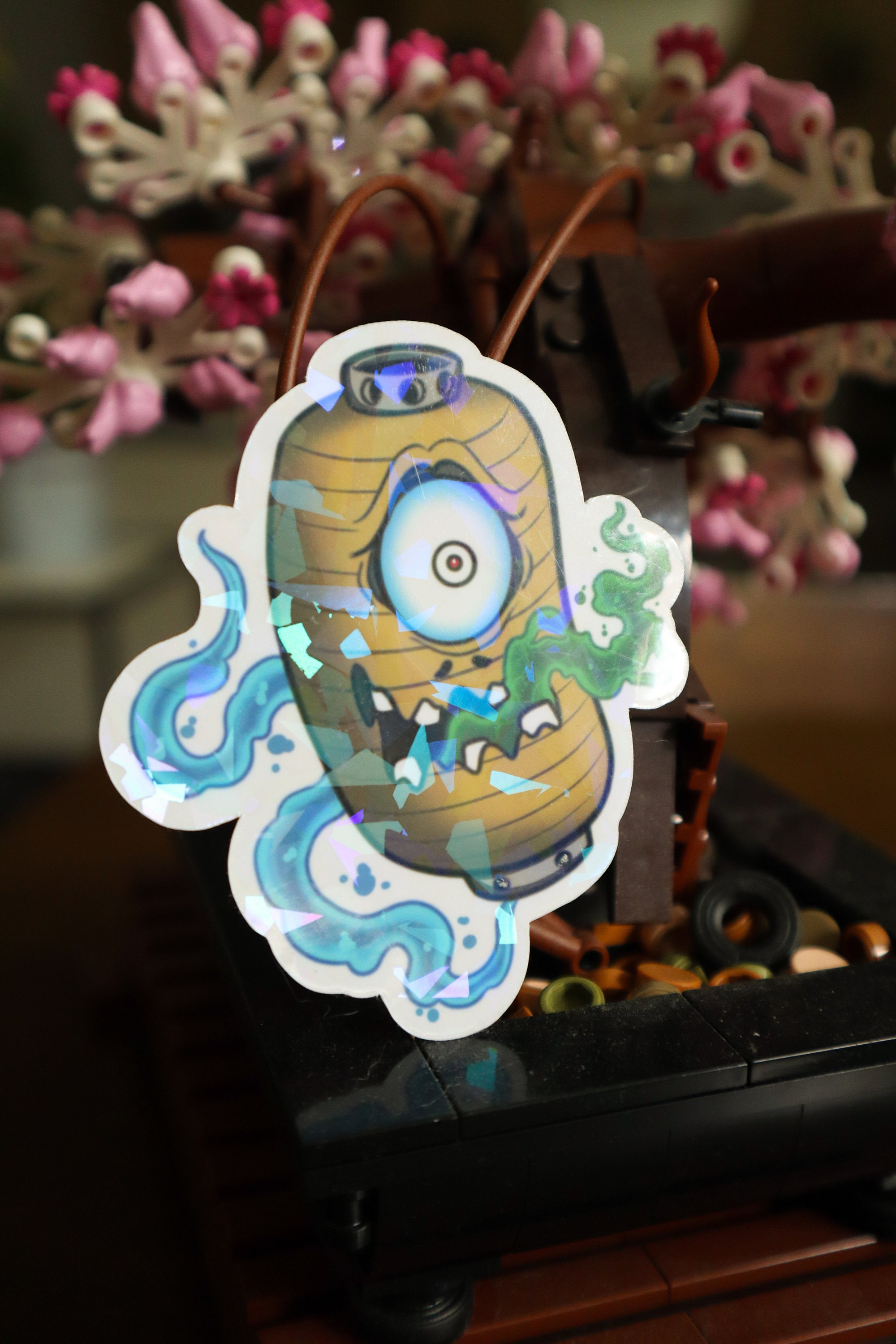 Holographic Chochin Obake Sticker - Japanese Yokai Paper Lantern - Etsy