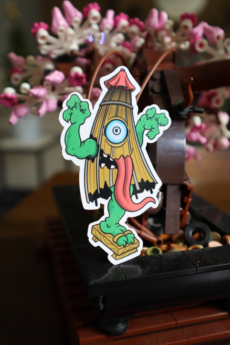 Kasa Obake - One Legged Umbrella - Yokai Sticker - Etsy
