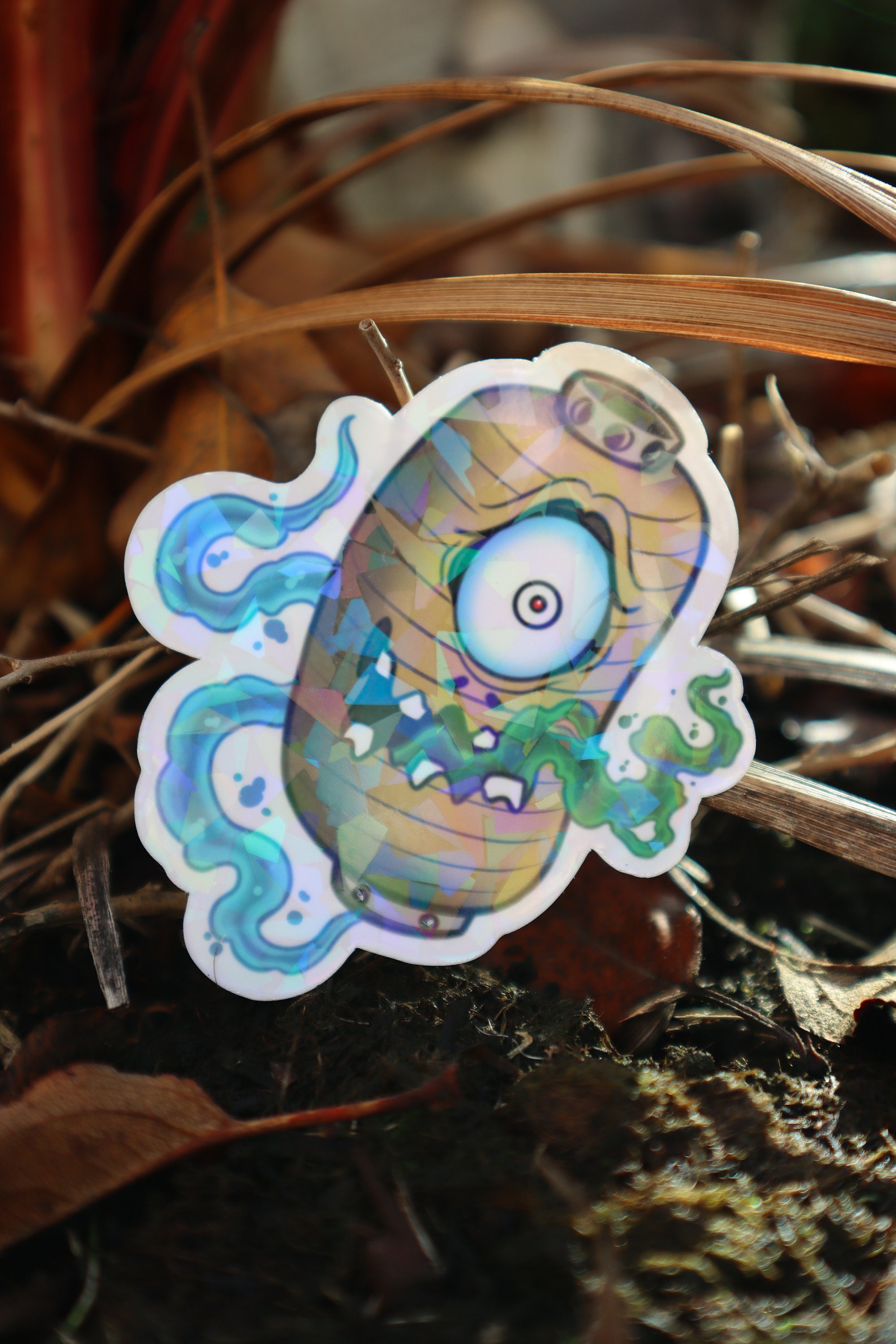 Holographic Chochin Obake Sticker - Japanese Yokai Paper Lantern - Etsy