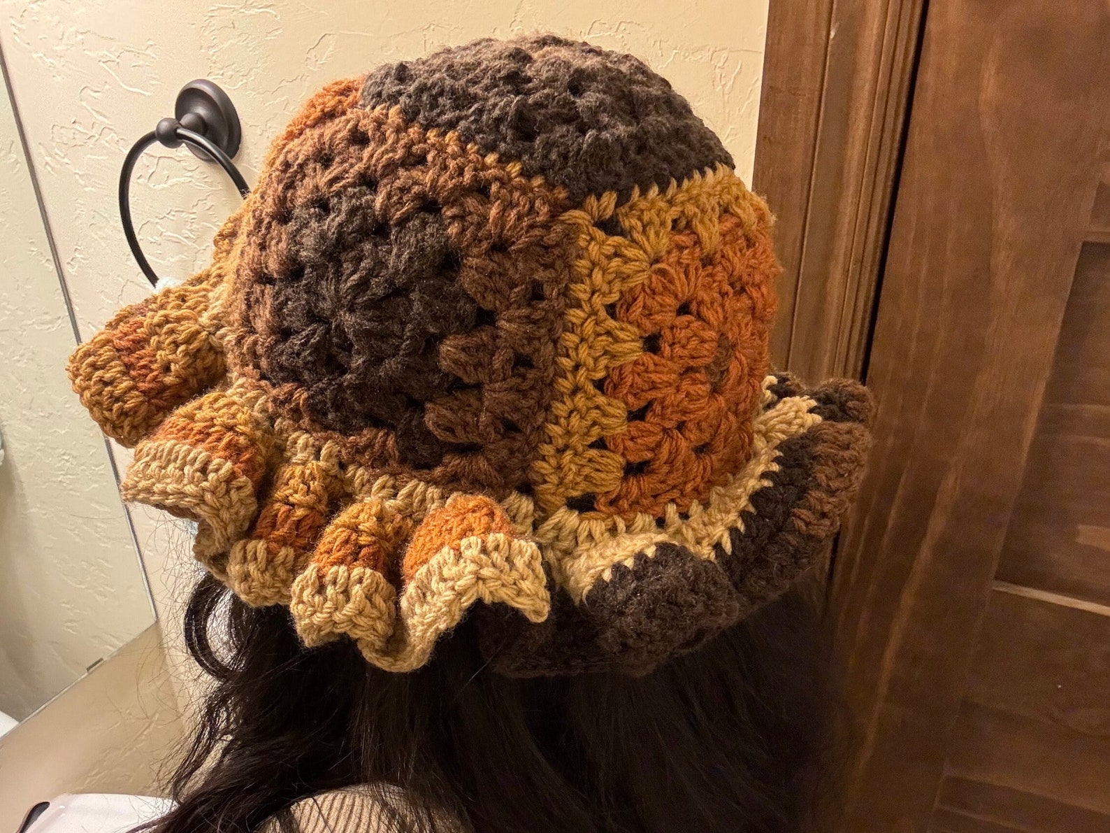 Crochet Ruffle Hat granny Square Design - Etsy