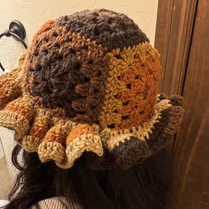 Crochet Ruffle Hat granny Square Design - Etsy