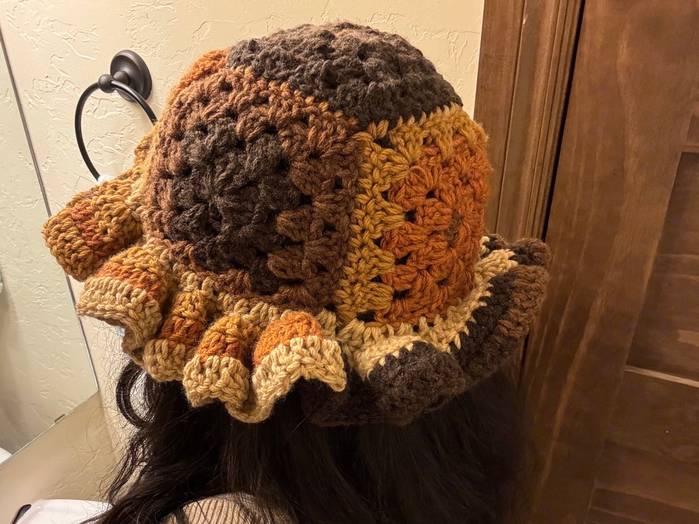 Crochet Ruffle Hat granny Square Design - Etsy